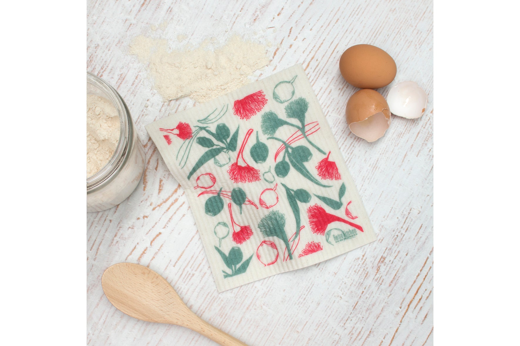 Compostable Kitchen Sponge Cloth | RetroKitchen | Gumnut design